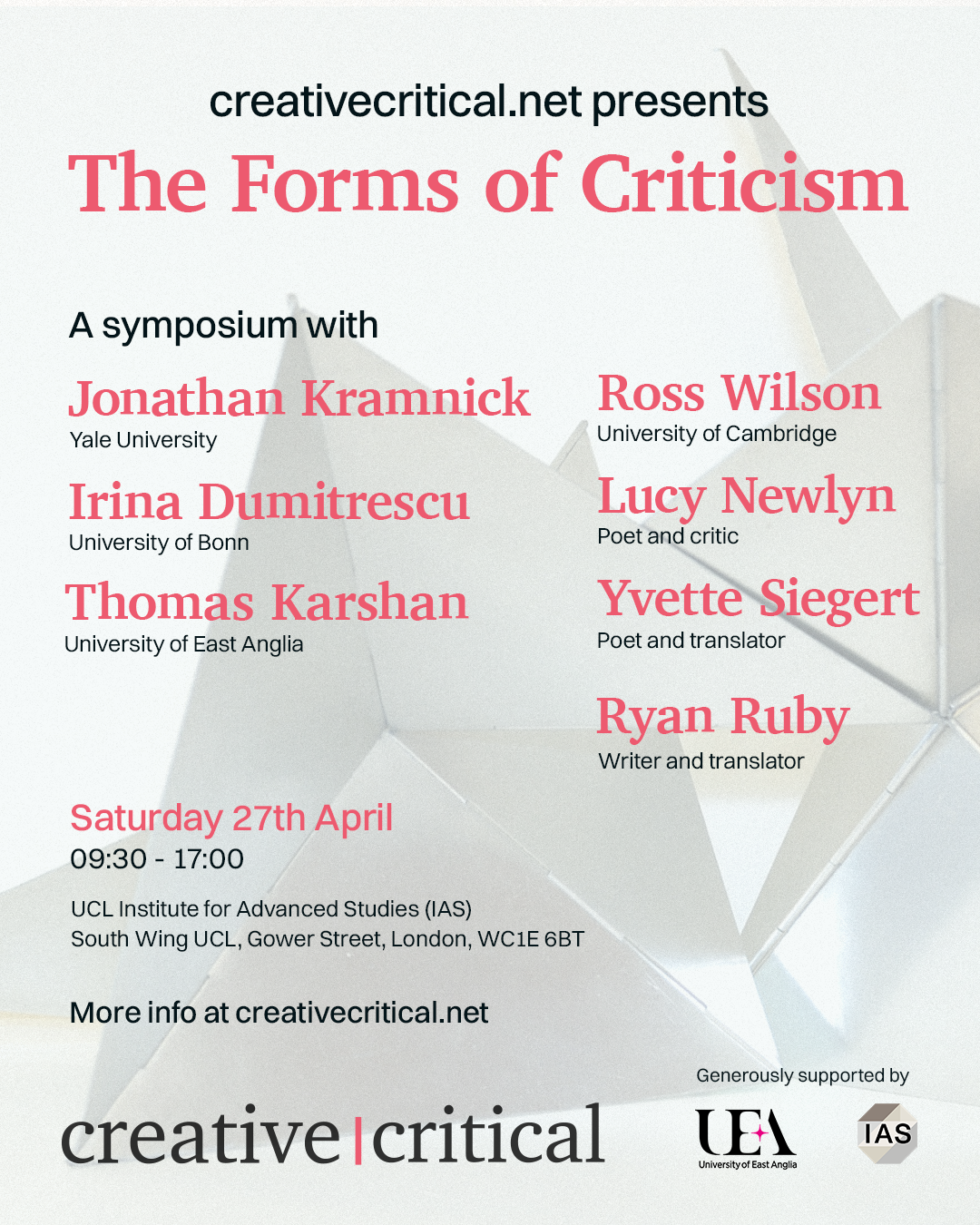 The Forms of Criticism: A Symposium - Creative-Critical